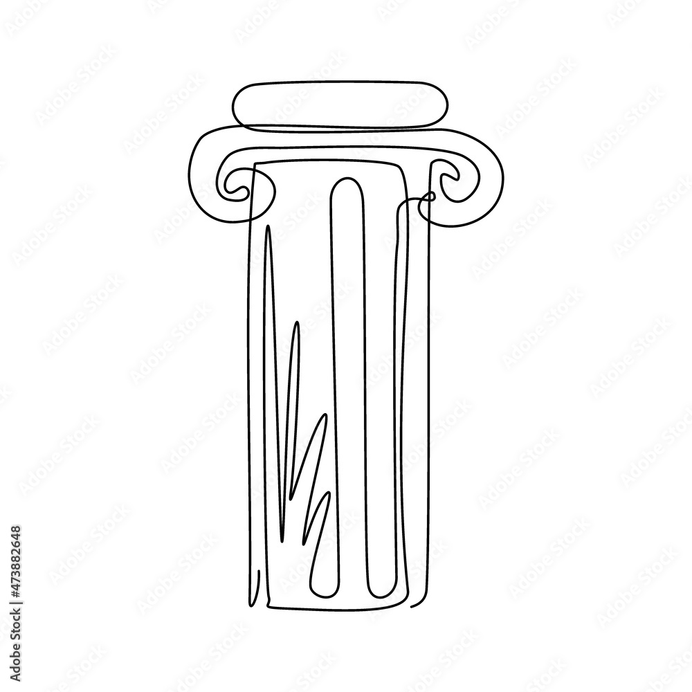 Poster Continuous one line drawing ancient roman and historical classic ...