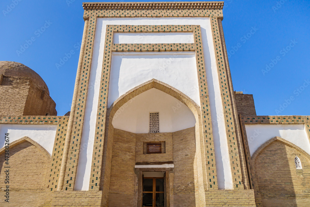 Facade of Muhammad Amin Inaq madrasah, Khiva, Uzbekistan. Built in 1765 ...