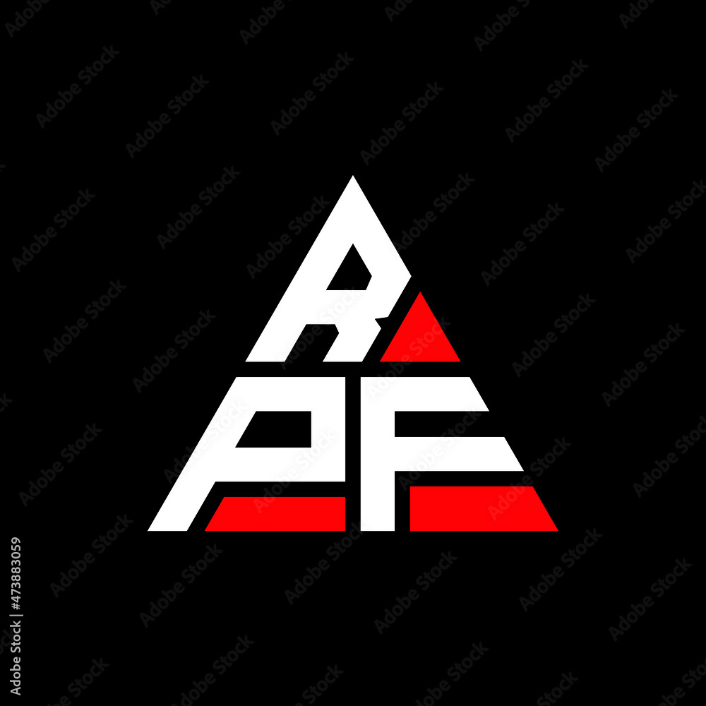 RPF triangle letter logo design with triangle shape. RPF triangle logo ...