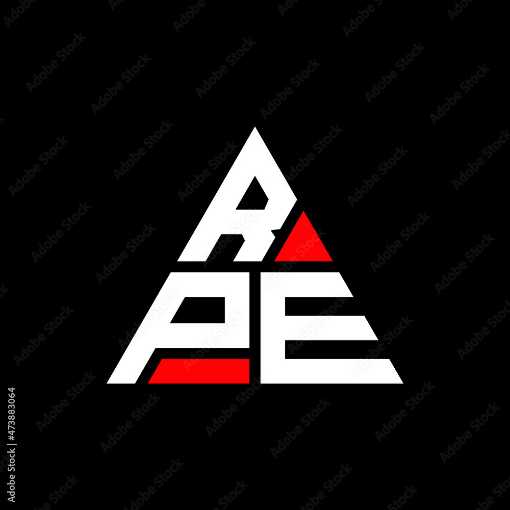 RPE triangle letter logo design with triangle shape. RPE triangle logo ...
