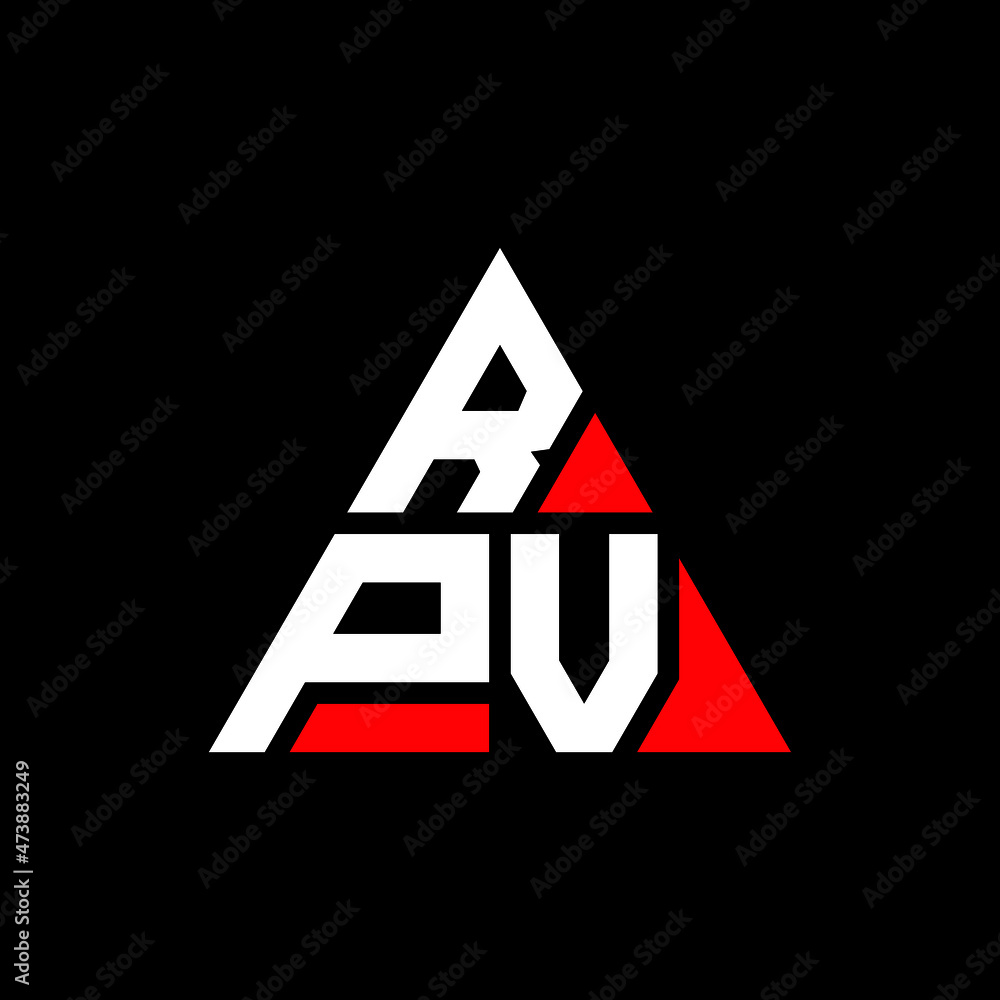 RPV triangle letter logo design with triangle shape. RPV triangle logo ...