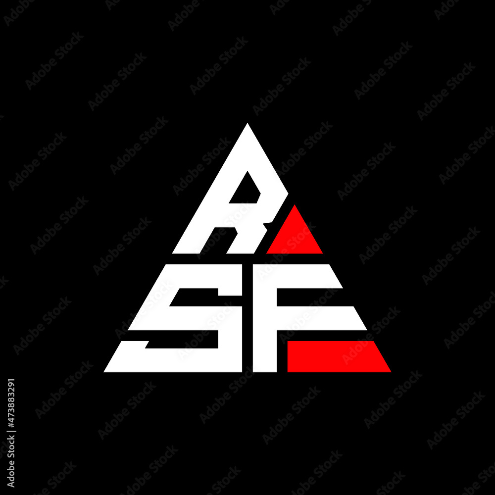 RSF triangle letter logo design with triangle shape. RSF triangle logo ...