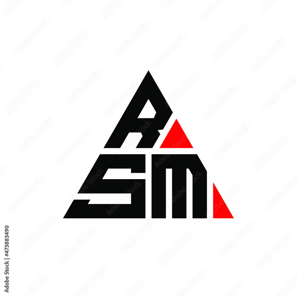 RSM triangle letter logo design with triangle shape. RSM triangle logo ...