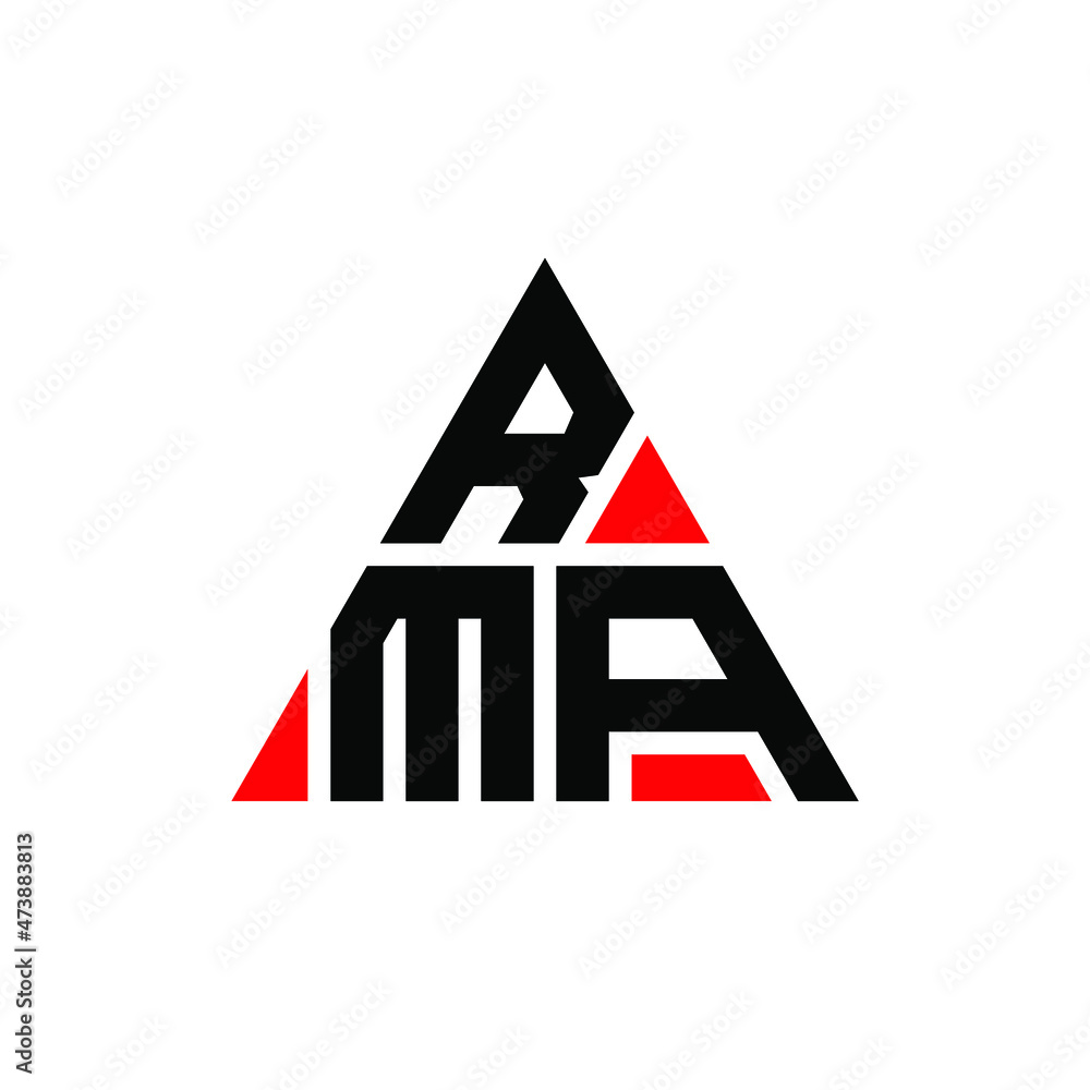 RMA triangle letter logo design with triangle shape. RMA triangle logo ...