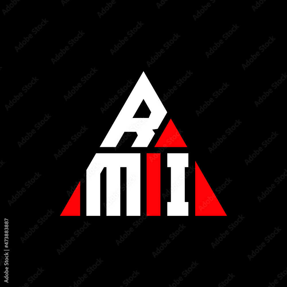 RMI triangle letter logo design with triangle shape. RMI triangle logo ...