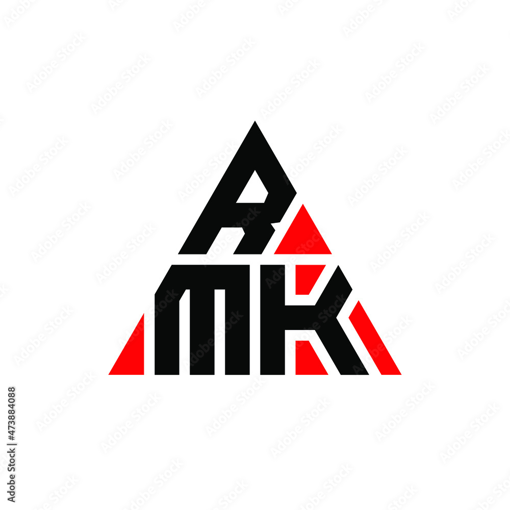 RMK triangle letter logo design with triangle shape. RMK triangle logo ...