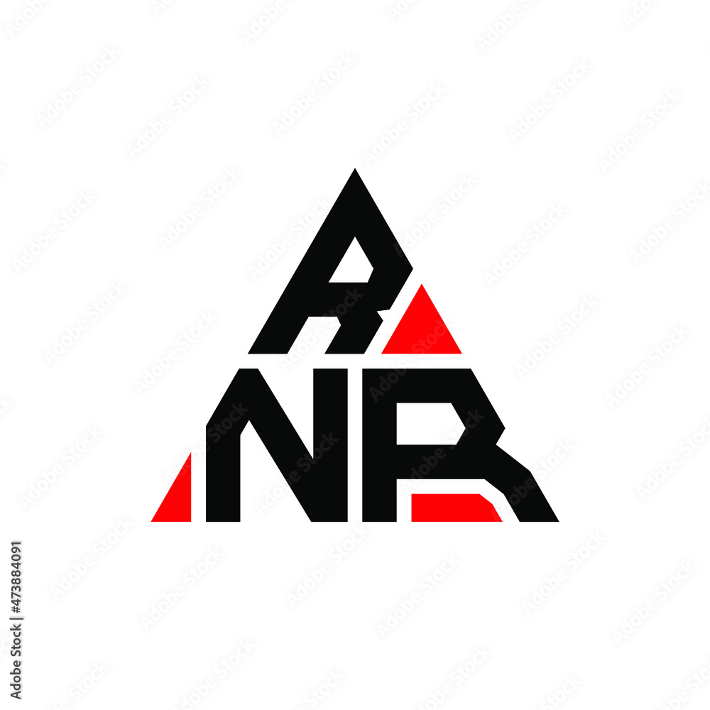 RNR triangle letter logo design with triangle shape. RNR triangle logo ...