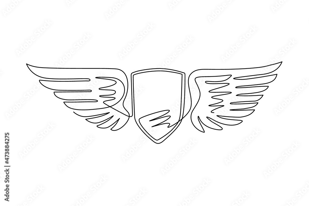 Shield With Wings Template