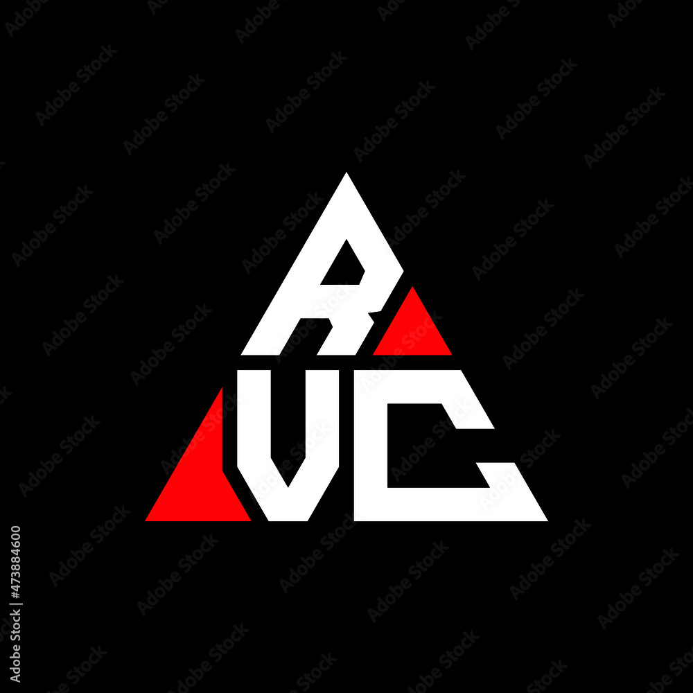 RVC triangle letter logo design with triangle shape. RVC triangle logo ...
