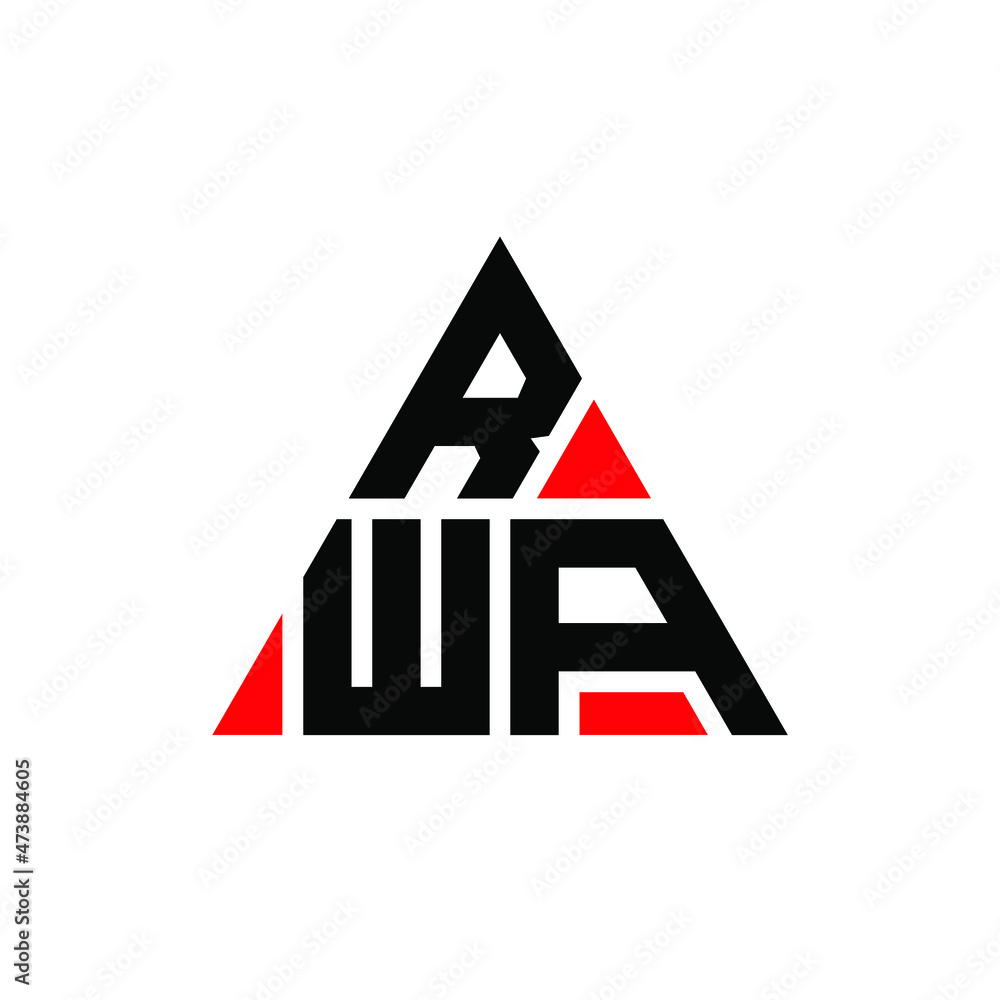 RWA triangle letter logo design with triangle shape. RWA triangle logo ...