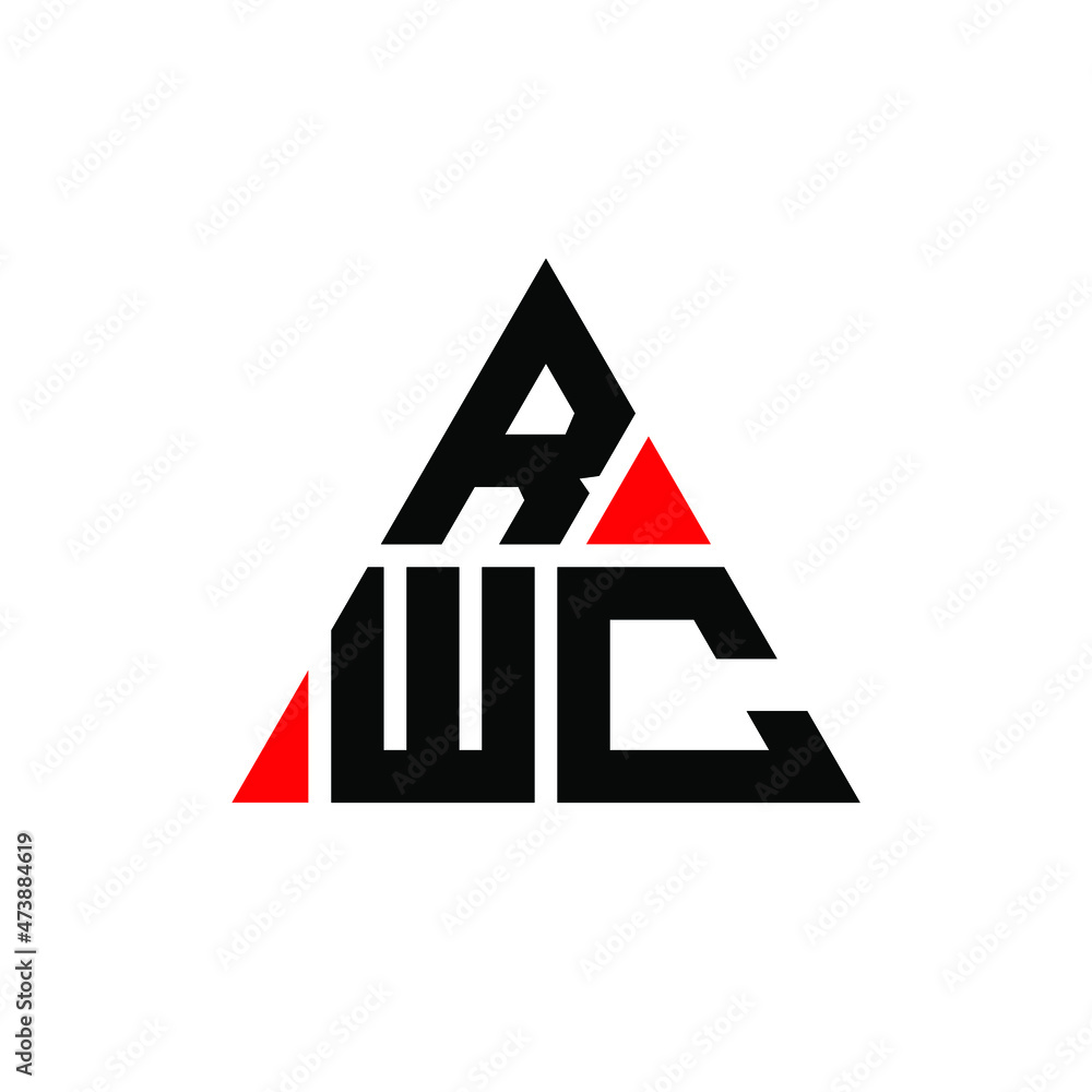 RWC triangle letter logo design with triangle shape. RWC triangle logo ...