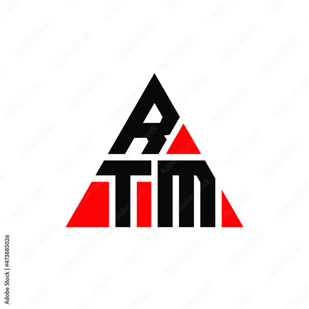 RTM triangle letter logo design with triangle shape. RTM triangle logo ...