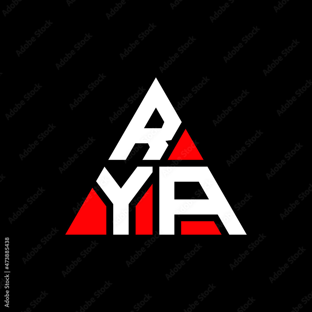 RYA triangle letter logo design with triangle shape. RYA triangle logo ...