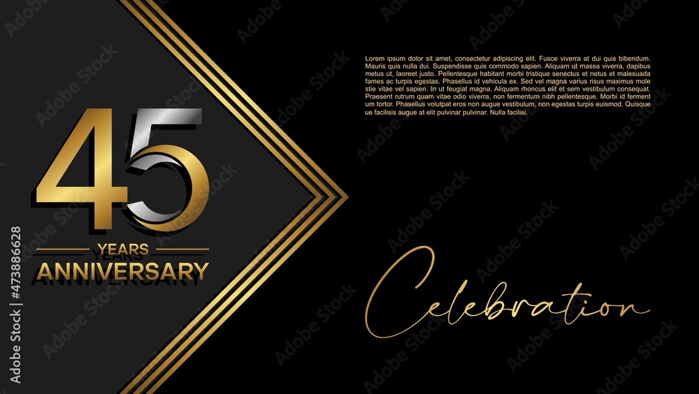 45th anniversary logo. Golden anniversary celebration logo design for ...