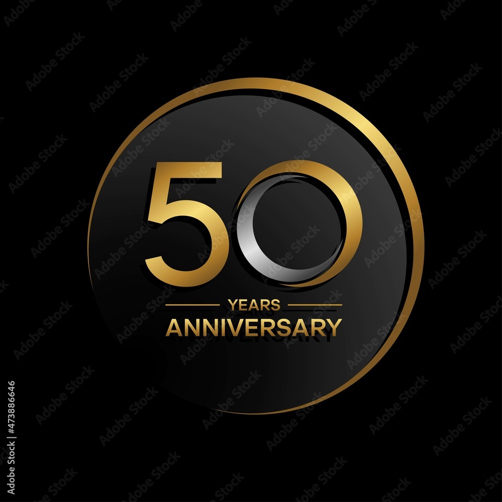 50th anniversary logo. Golden anniversary celebration logo design for ...