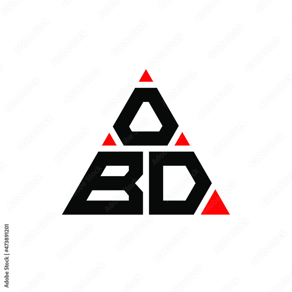 OBD triangle letter logo design with triangle shape. OBD triangle logo ...