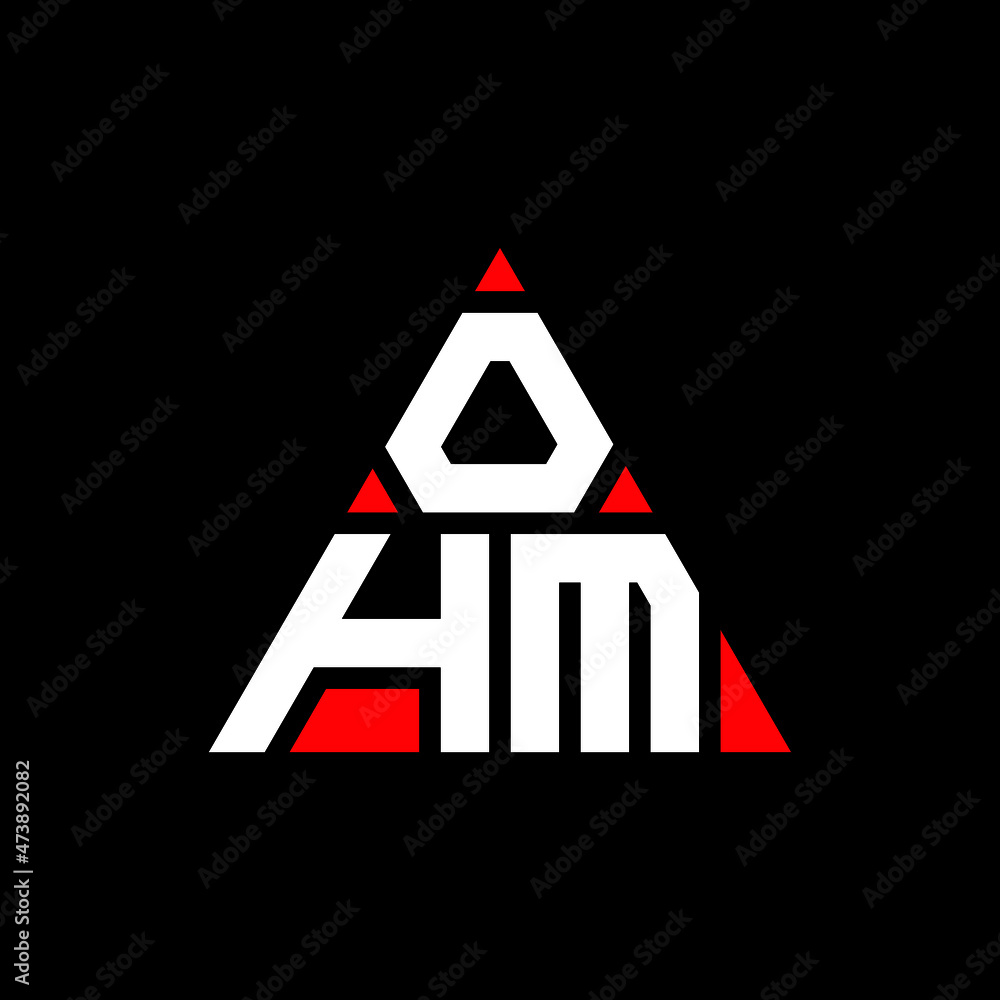 OHM triangle letter logo design with triangle shape. OHM triangle logo ...