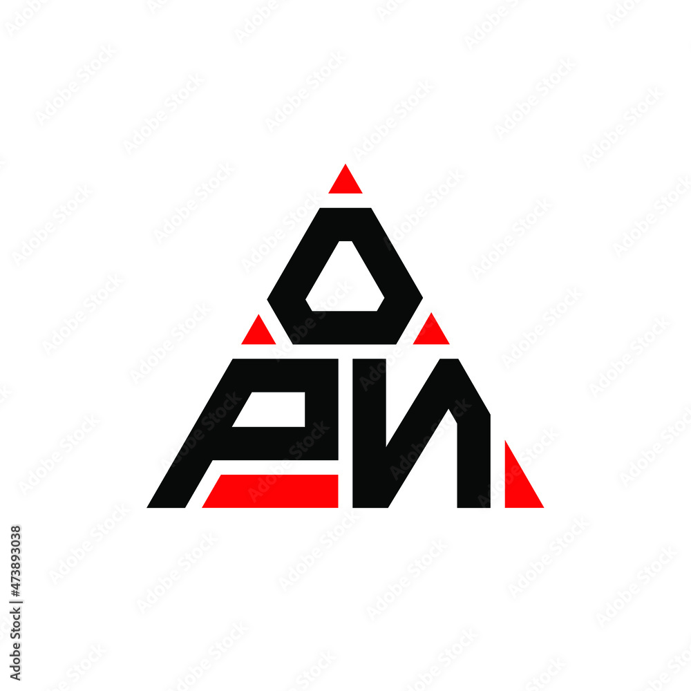 OPN triangle letter logo design with triangle shape. OPN triangle logo ...