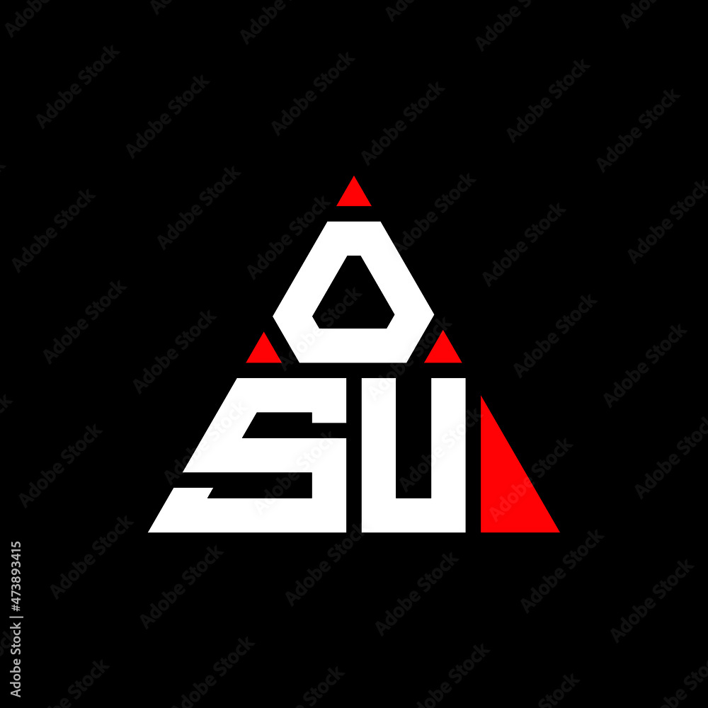 OSU triangle letter logo design with triangle shape. OSU triangle logo ...