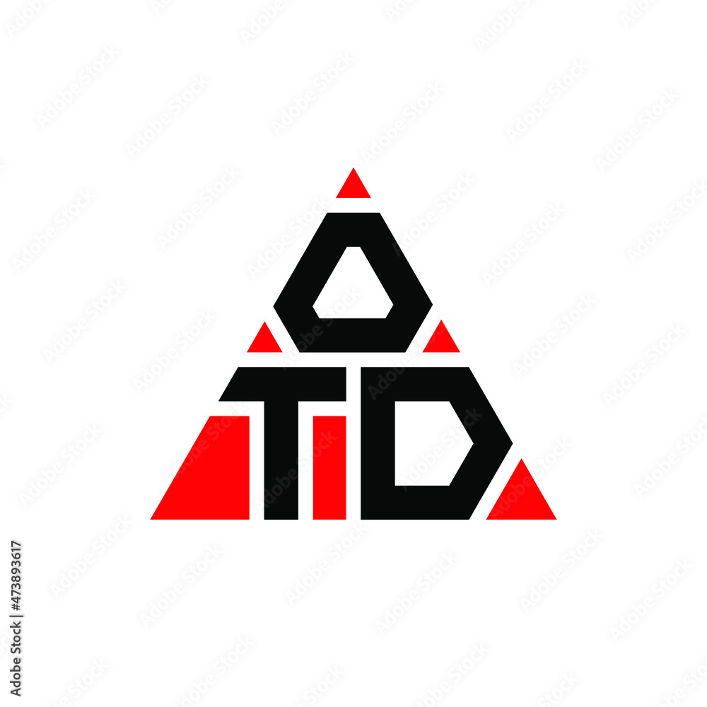 OTD triangle letter logo design with triangle shape. OTD triangle logo ...