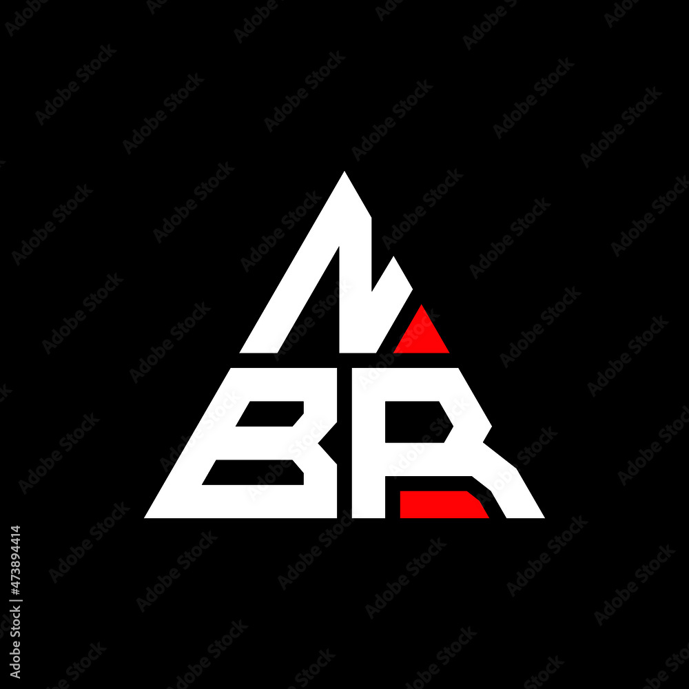 NBR triangle letter logo design with triangle shape. NBR triangle logo design monogram. NBR ...