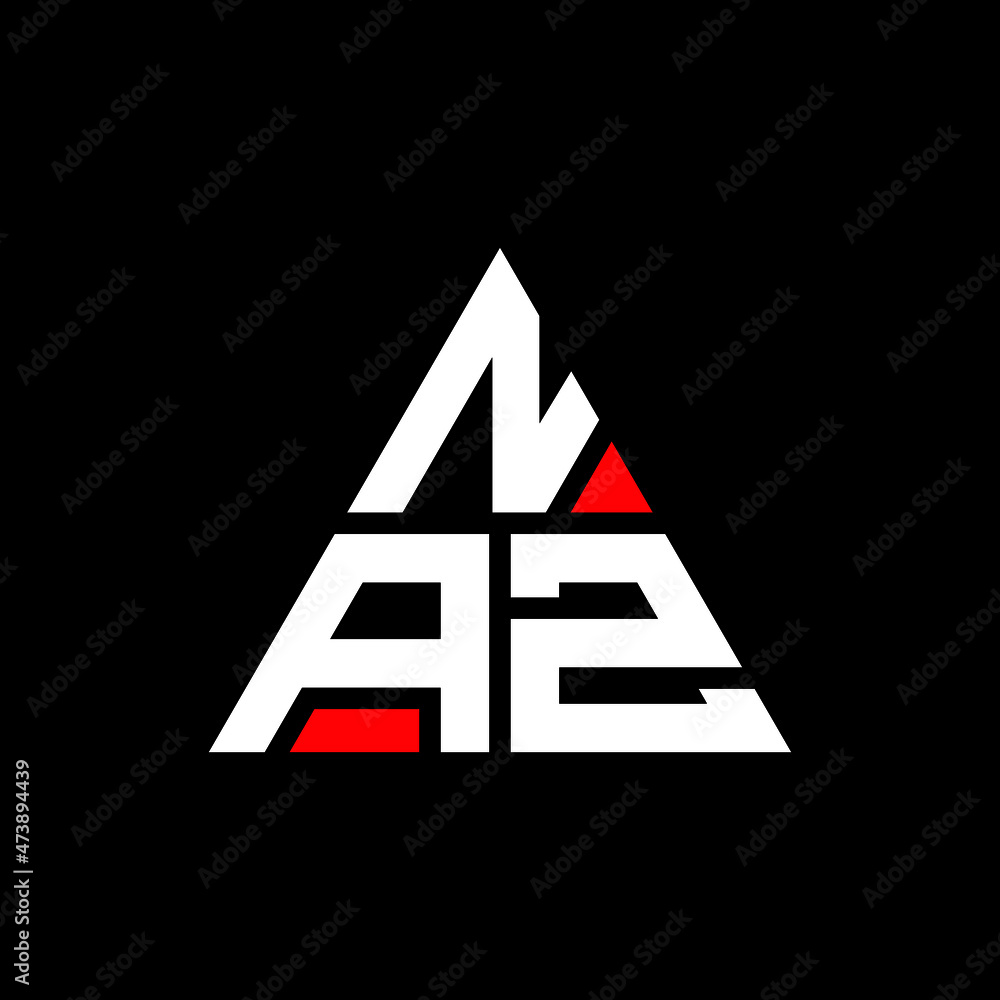 NAZ triangle letter logo design with triangle shape. NAZ triangle logo ...
