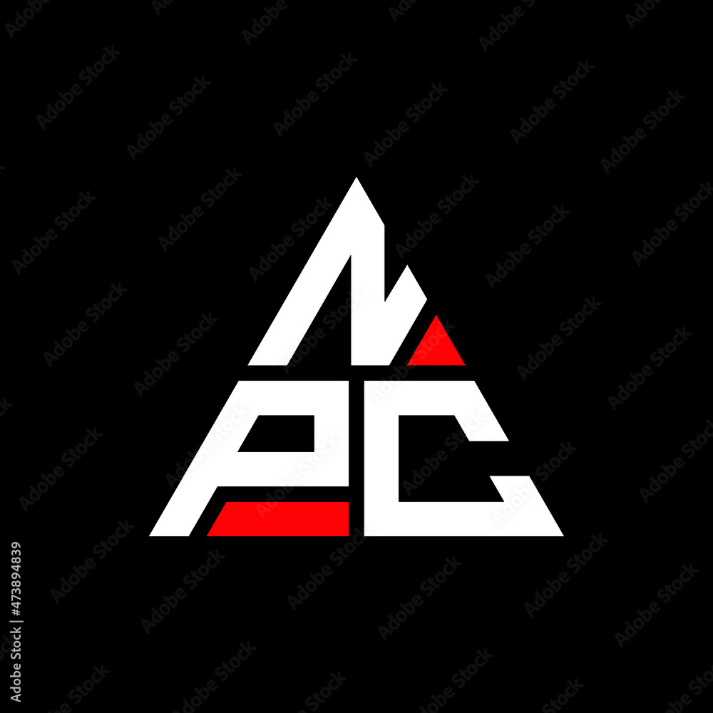 NPC triangle letter logo design with triangle shape. NPC triangle logo ...