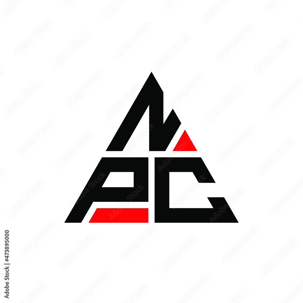NPC triangle letter logo design with triangle shape. NPC triangle logo ...