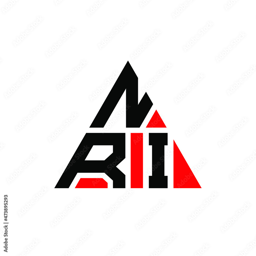 NRI triangle letter logo design with triangle shape. NRI triangle logo ...