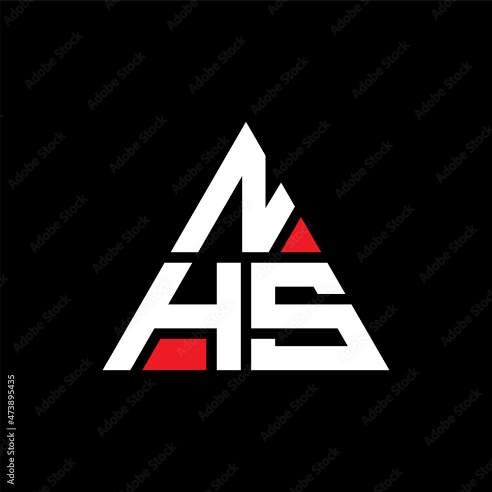 NHS triangle letter logo design with triangle shape. NHS triangle logo ...