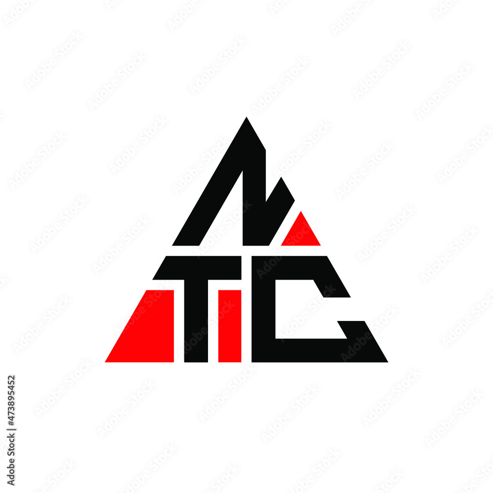 NTC triangle letter logo design with triangle shape. NTC triangle logo ...