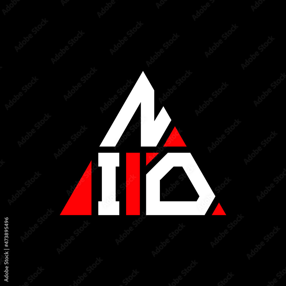 NIO triangle letter logo design with triangle shape. NIO triangle logo ...