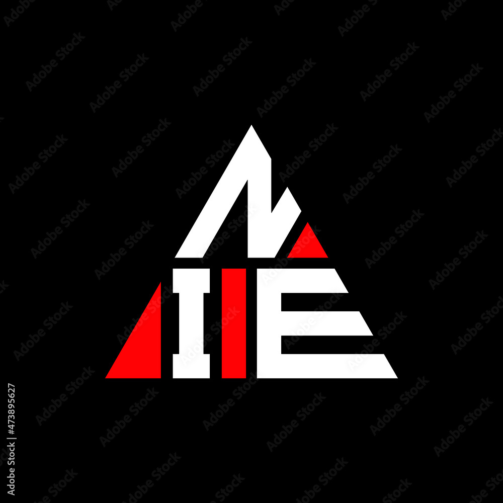 NIE triangle letter logo design with triangle shape. NIE triangle logo ...