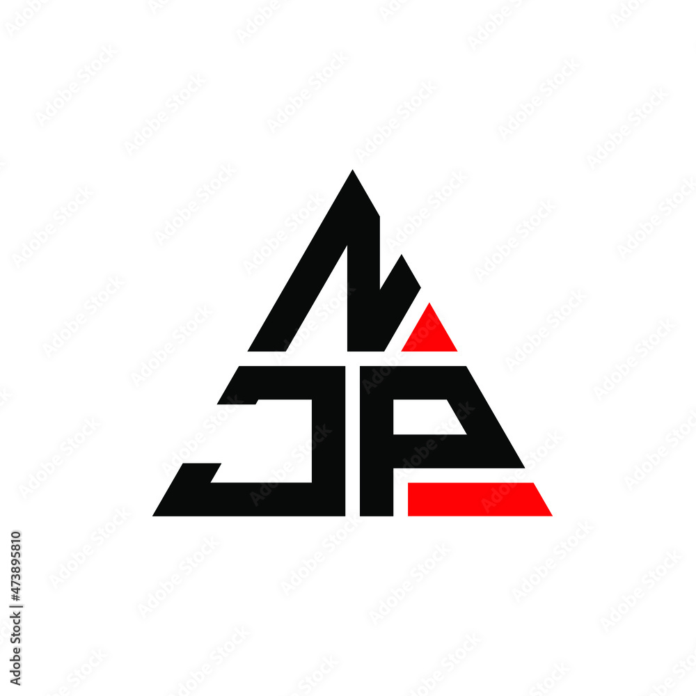 NJP triangle letter logo design with triangle shape. NJP triangle logo ...