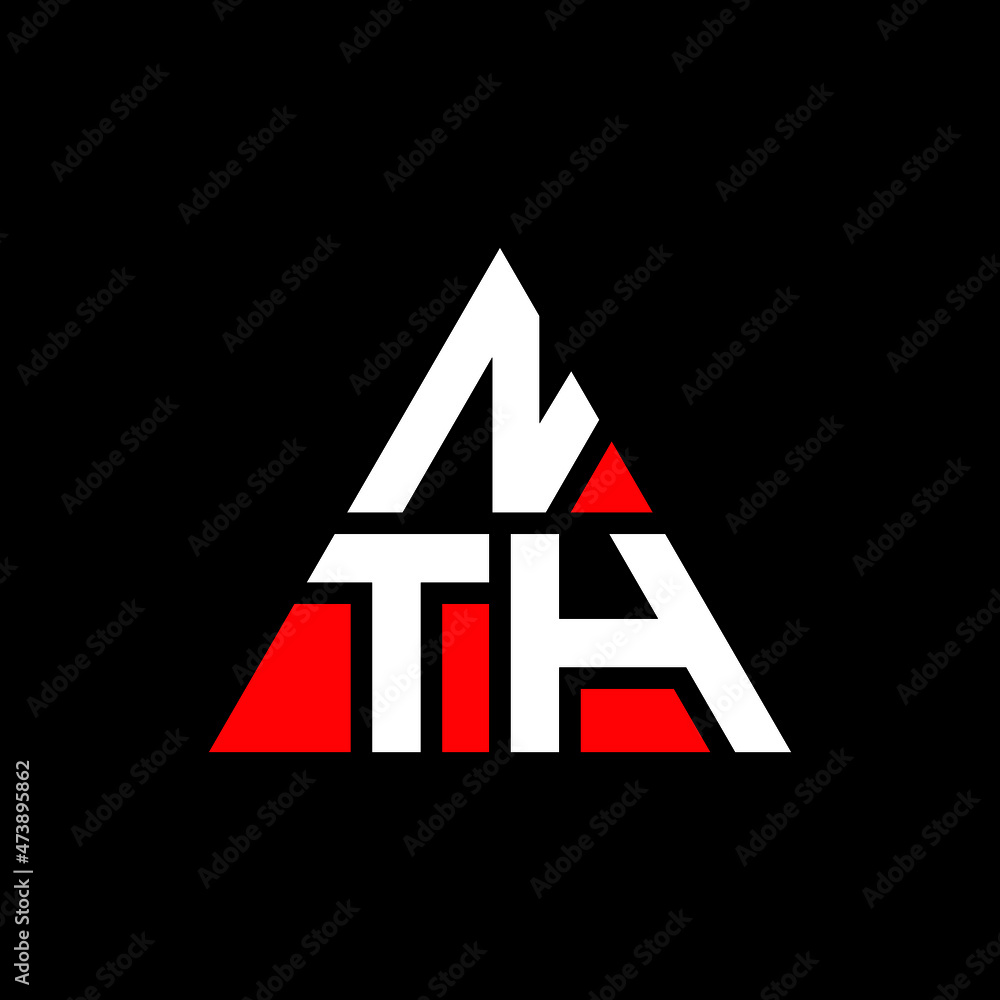 NTH triangle letter logo design with triangle shape. NTH triangle logo ...