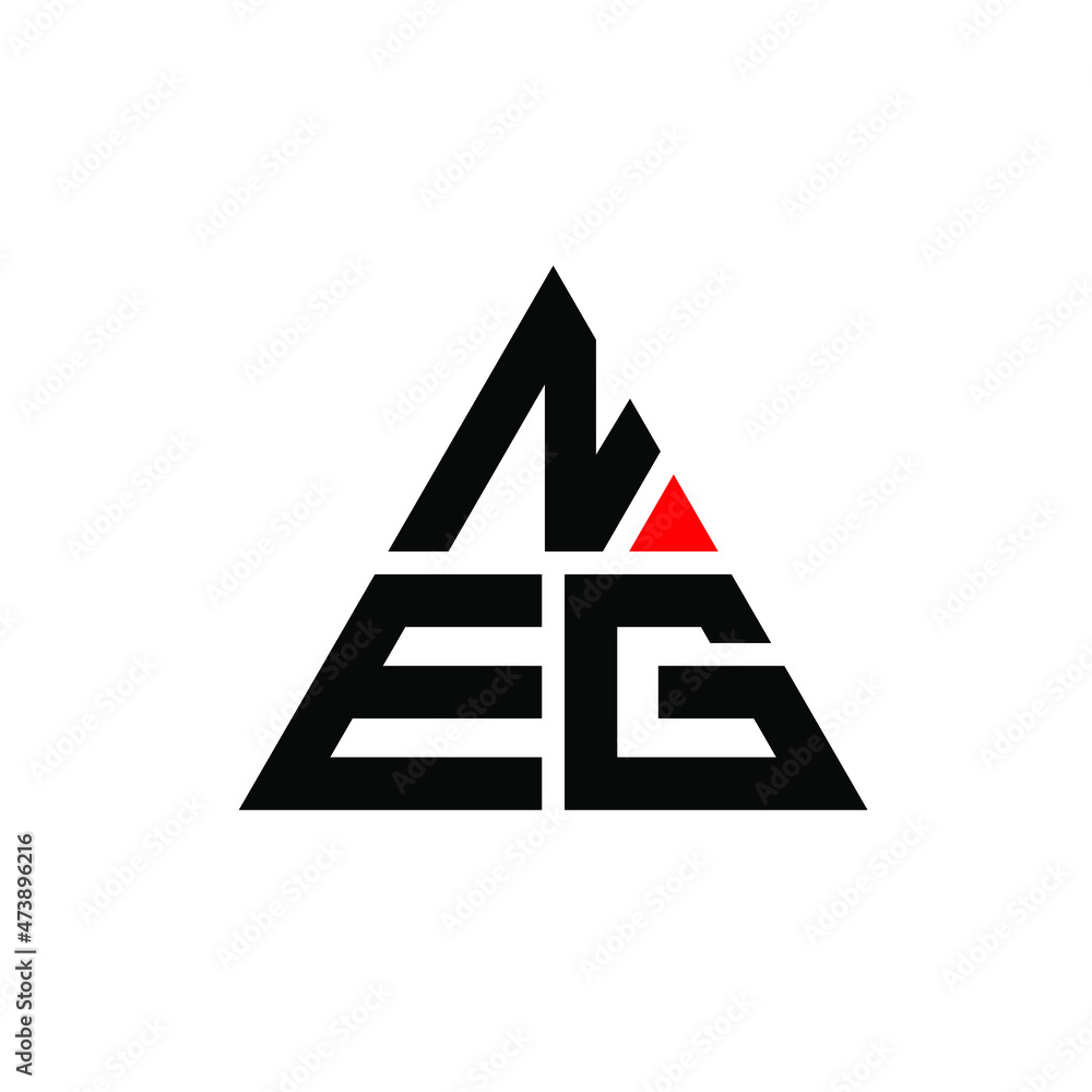 NEG triangle letter logo design with triangle shape. NEG triangle logo ...