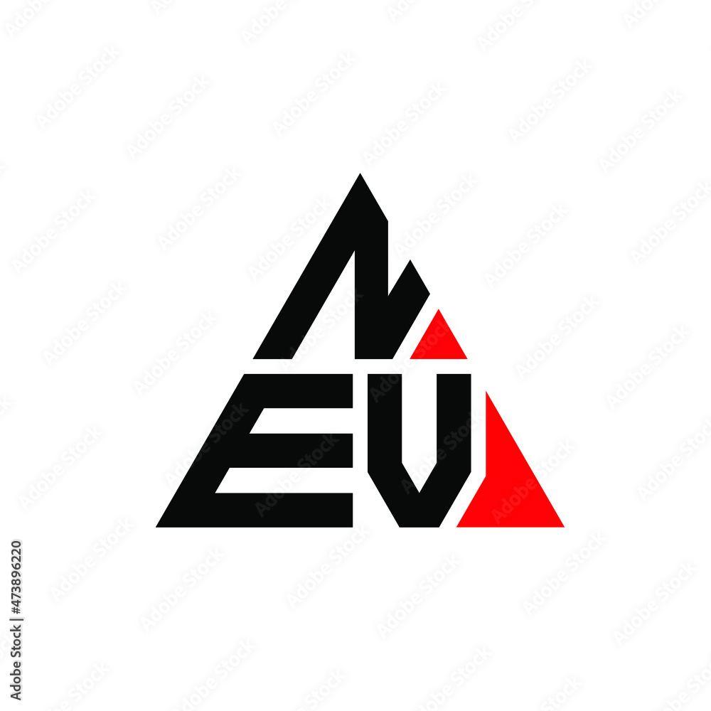 NEV triangle letter logo design with triangle shape. NEV triangle logo ...