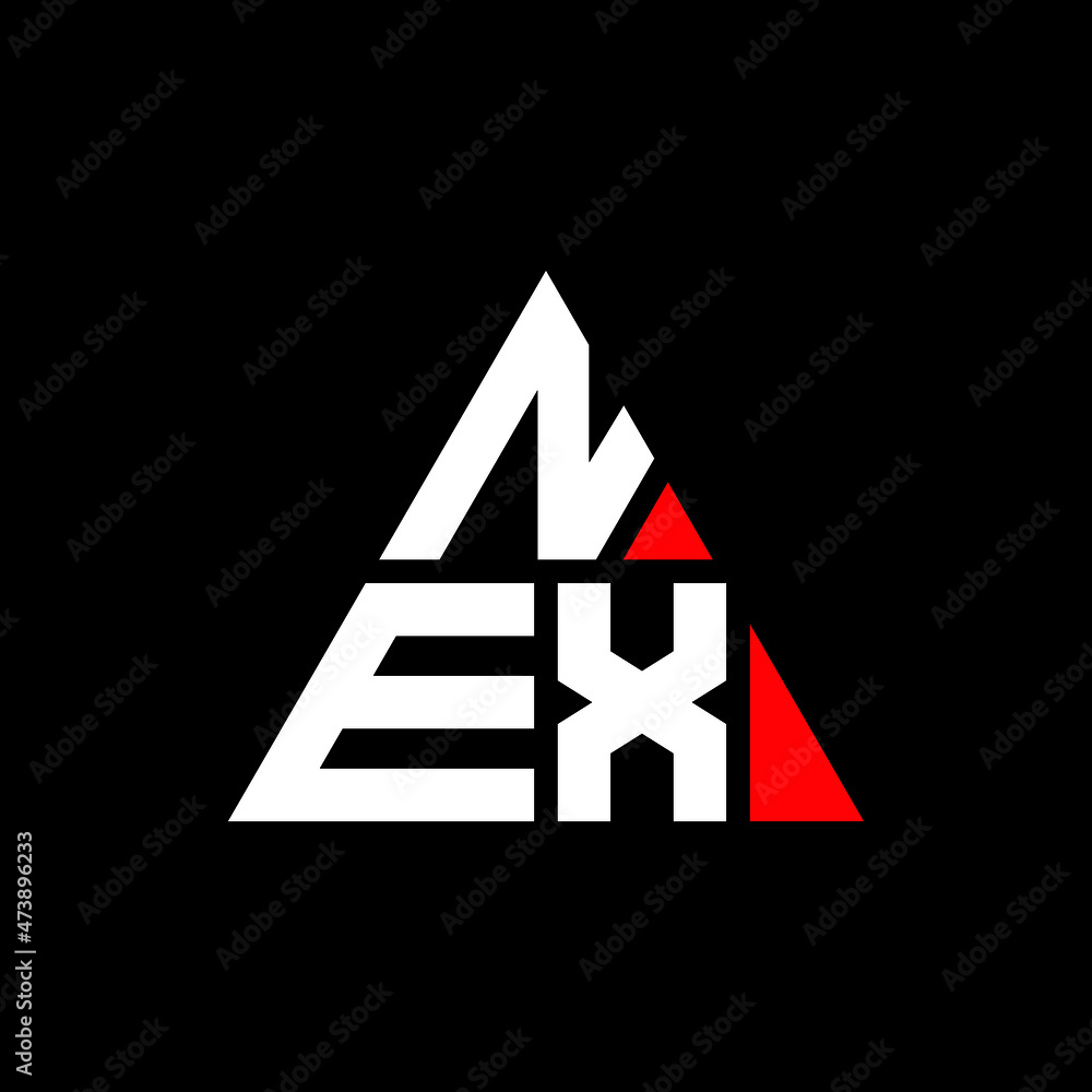 NEX triangle letter logo design with triangle shape. NEX triangle logo ...