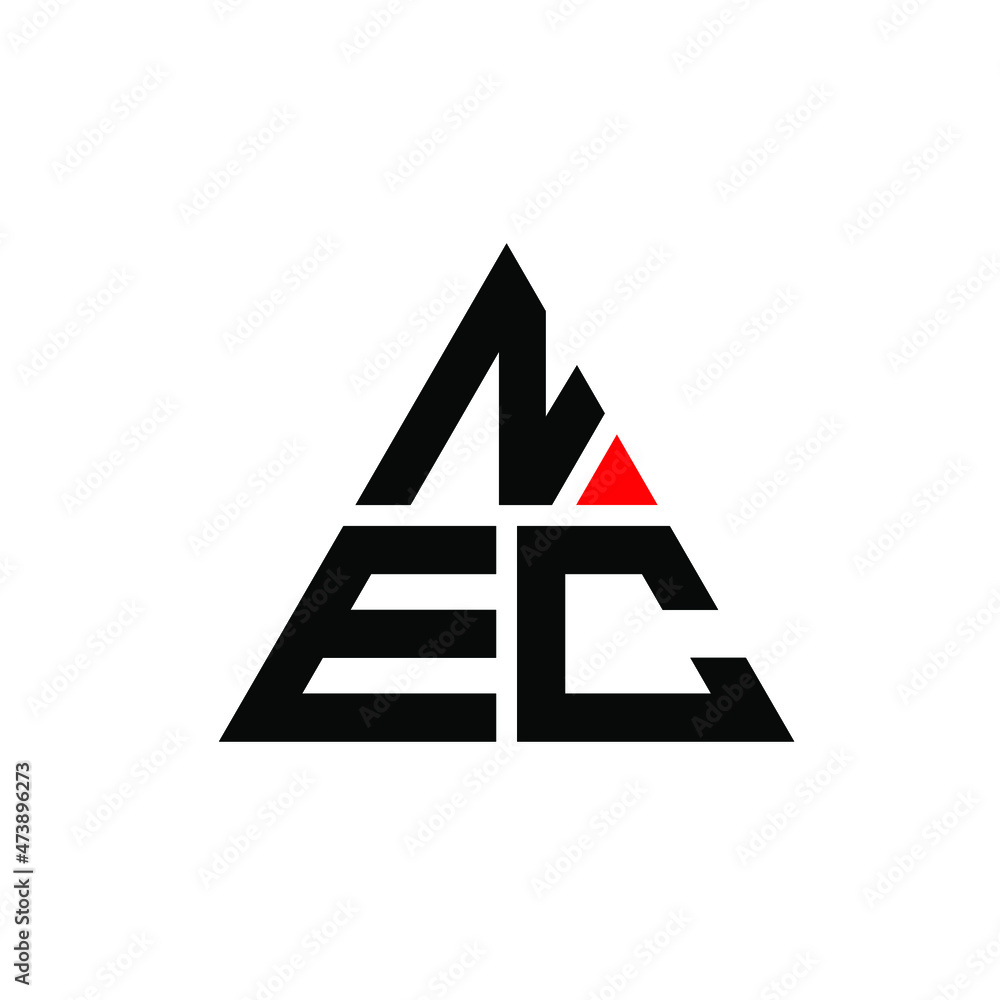 NEC triangle letter logo design with triangle shape. NEC triangle logo ...