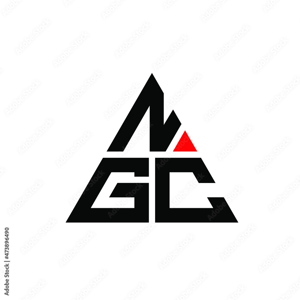 Vetor de NGC triangle letter logo design with triangle shape. NGC ...
