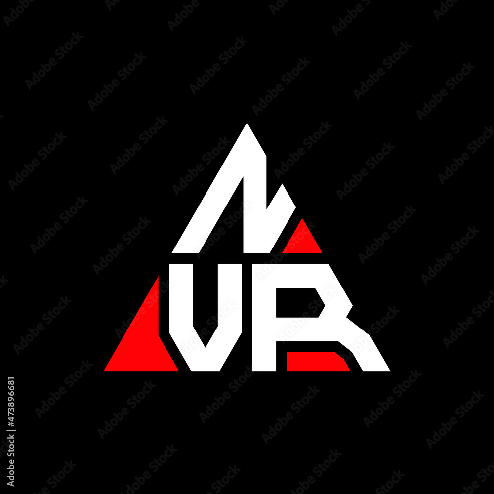 NVR triangle letter logo design with triangle shape. NVR triangle logo ...