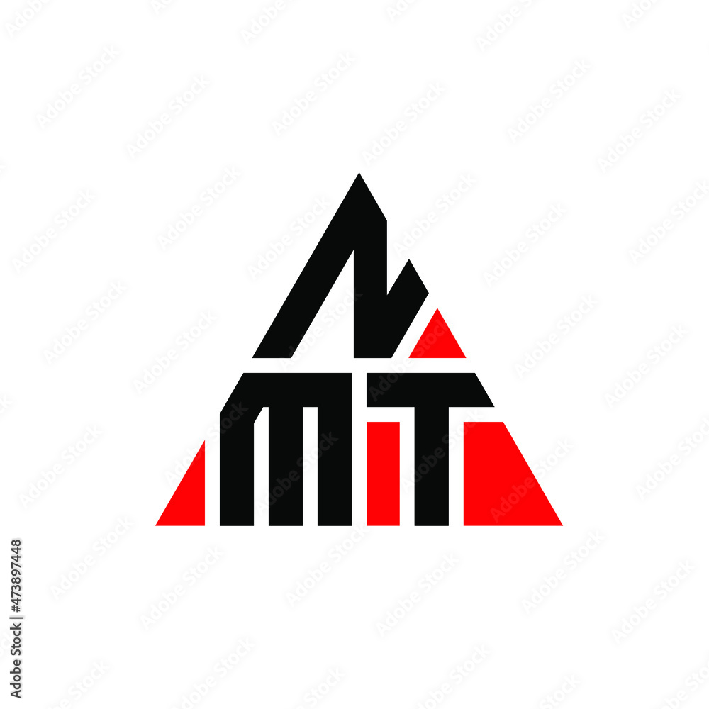 NMT triangle letter logo design with triangle shape. NMT triangle logo ...