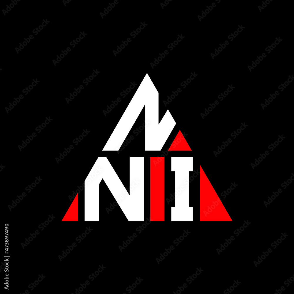 NNI triangle letter logo design with triangle shape. NNI triangle logo ...