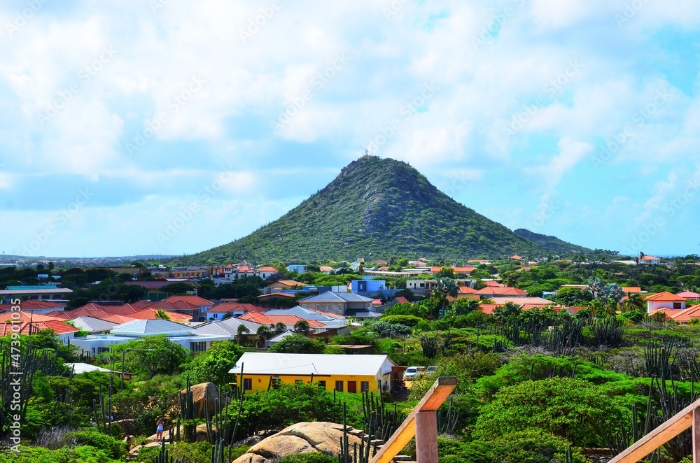 Hooiberg, Aruba's second highest mountain, seen from the Casibari Rock ...
