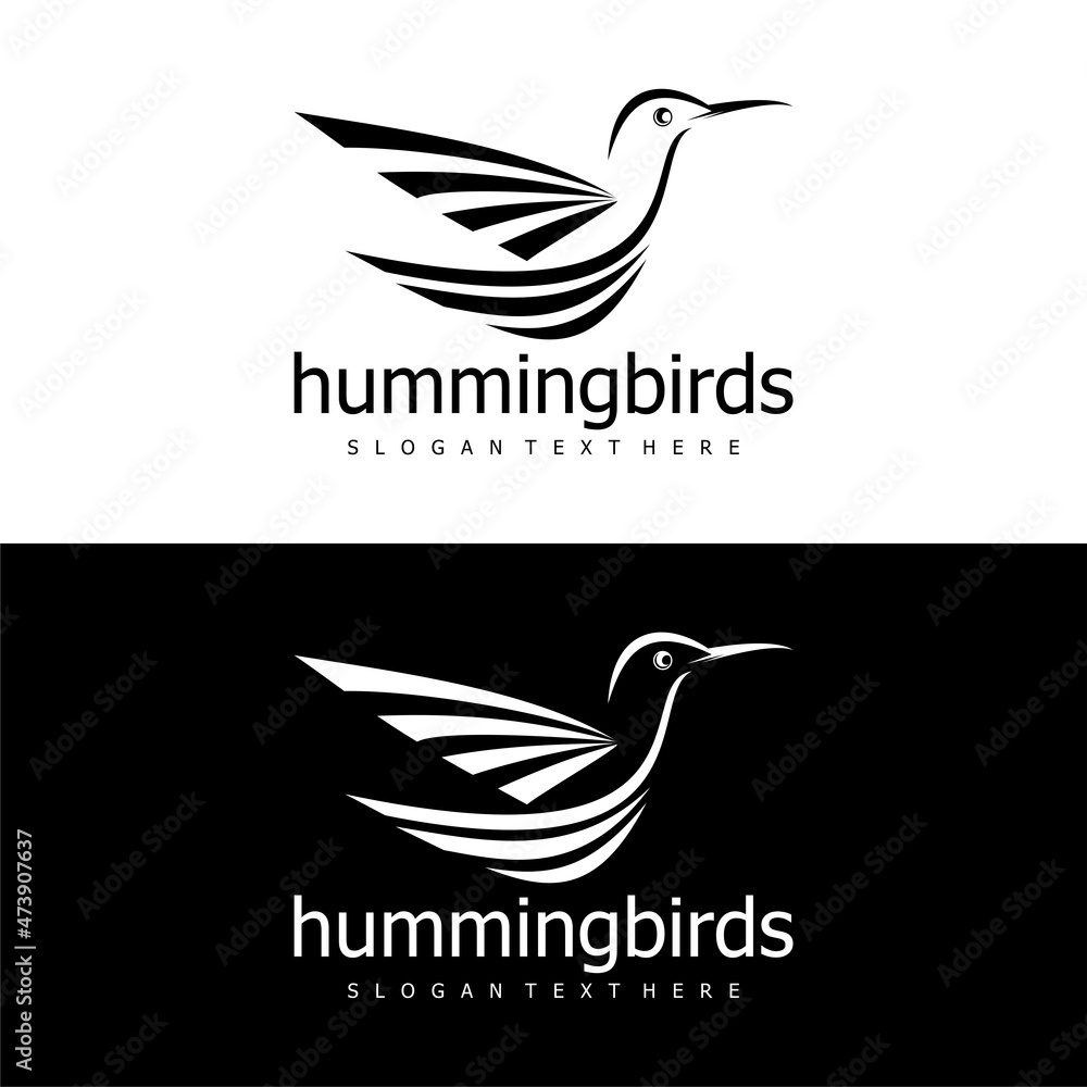 Hummingbird logo design icon vector Stock Vector | Adobe Stock