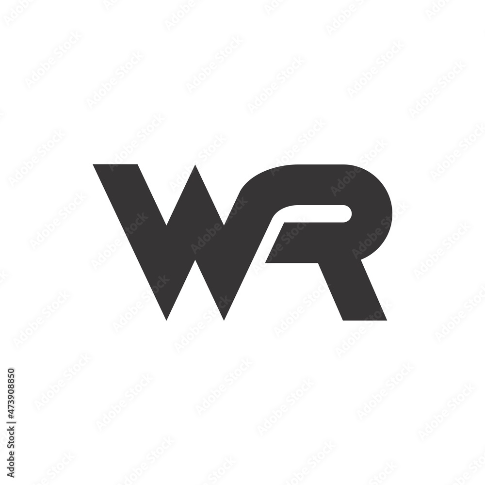 wr logo designsimple and clean Stock Vector | Adobe Stock