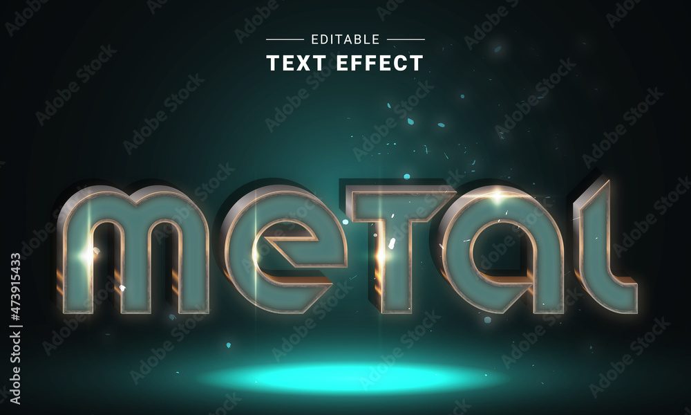 Editable 3D Golden Metal Text Effect. Text effect. Graphic style ...