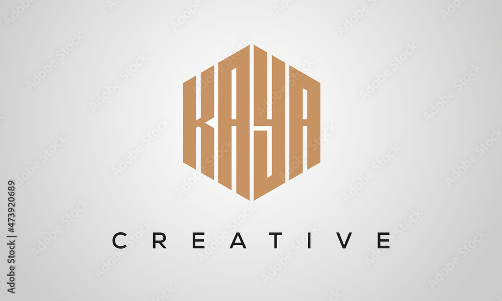 letters KAYA creative polygon hexagon logo victor template Stock Vector ...