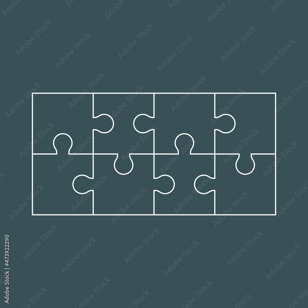 Puzzle simple piece template quality vector illustration cut Stock ...