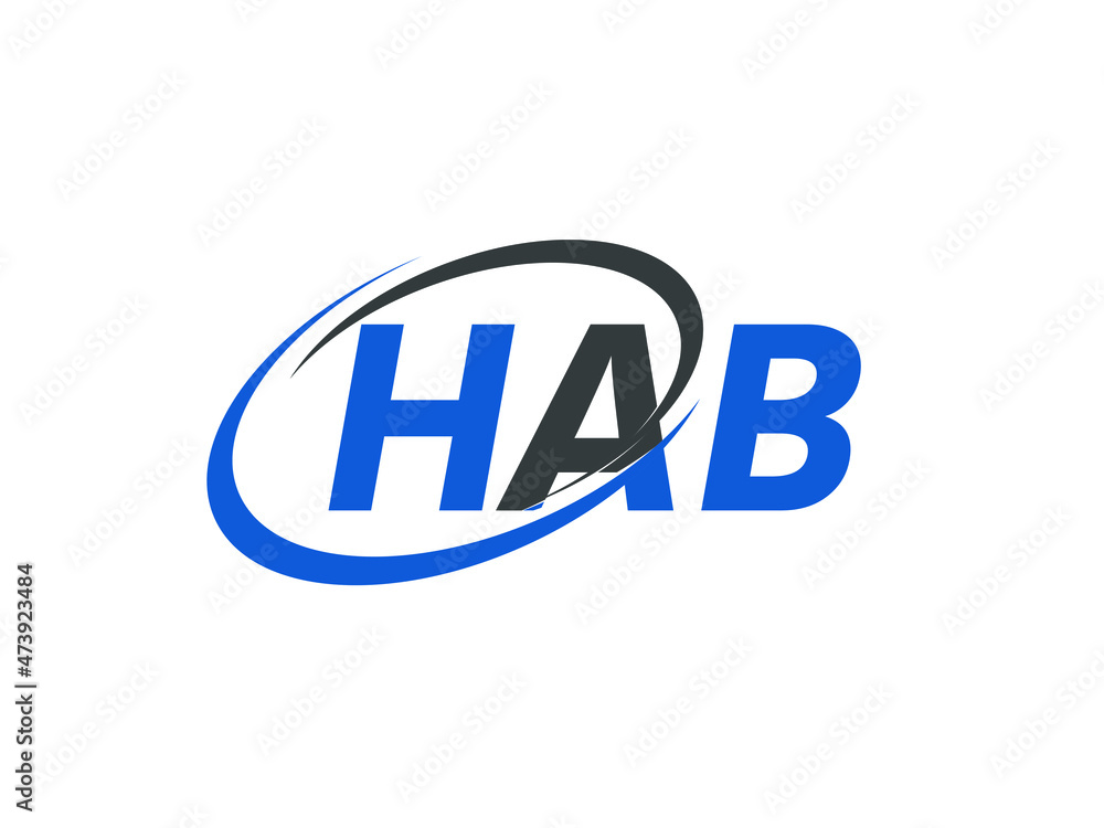HAB letter creative modern elegant swoosh logo design Stock Vector ...